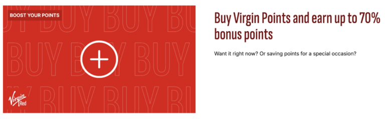 Purchase Virgin Red points with up to a 70% bonus [until July 7]