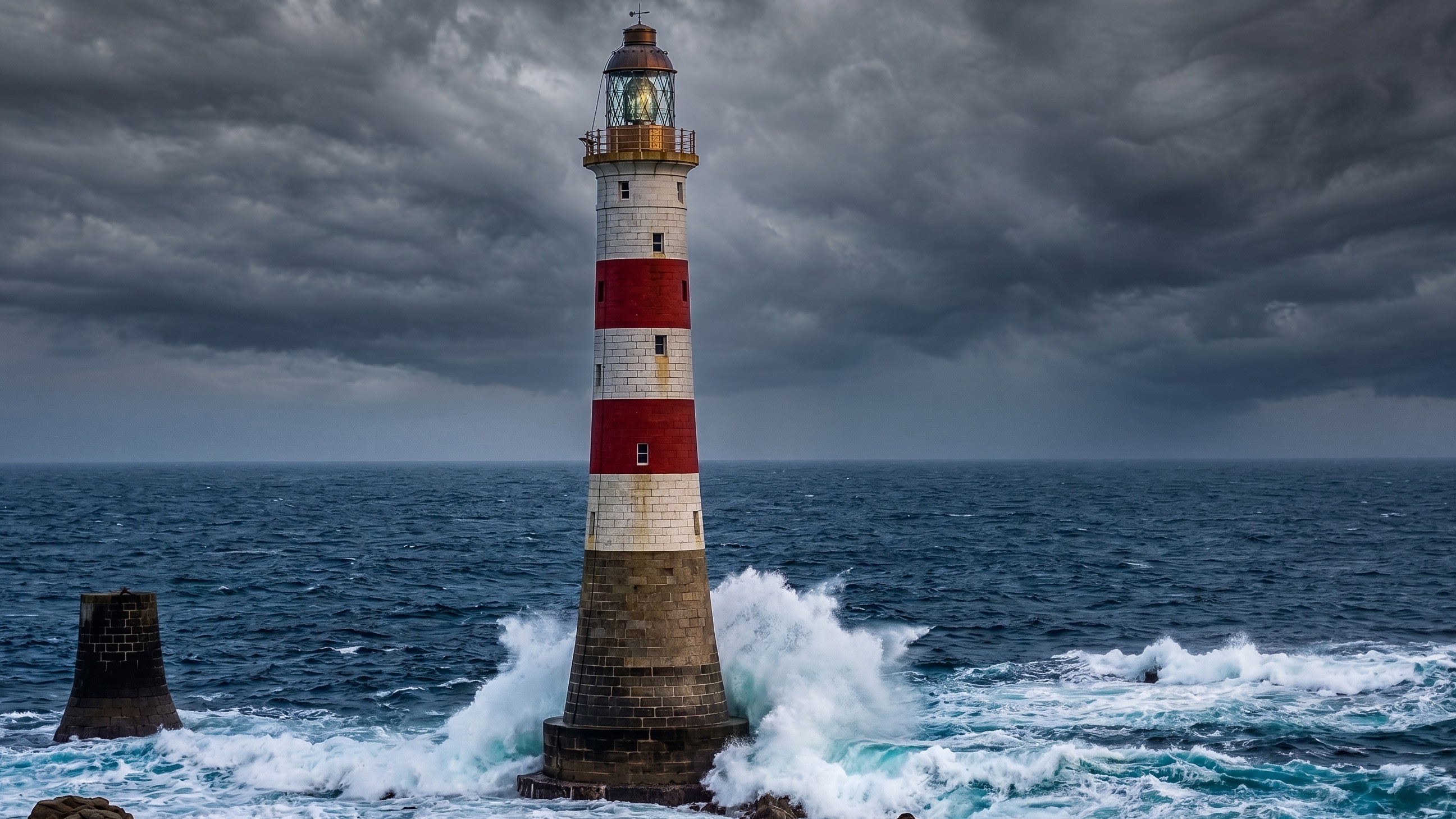 Watch a 100 MPH storm hit a lighthouse - then erase it from the rocks