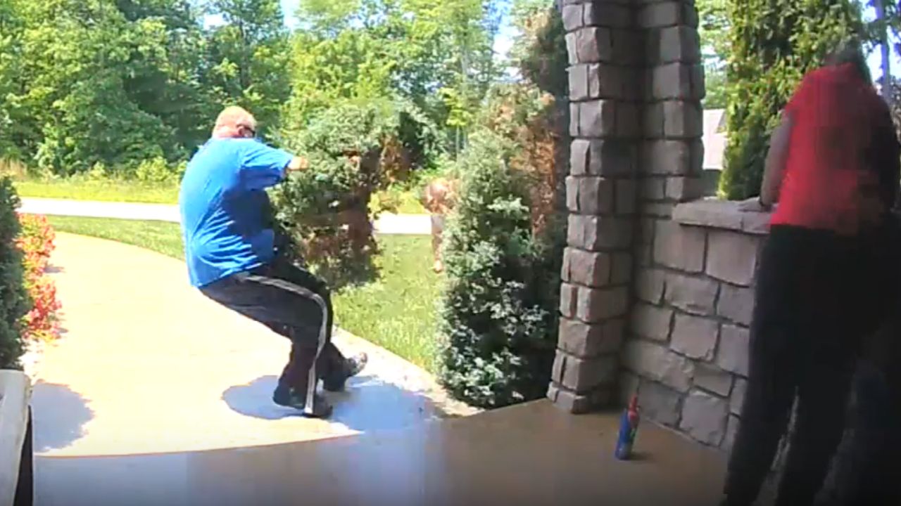 Landscaping tug ends with a sudden backward spill