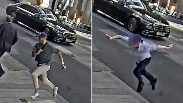 Moment London 'Rolex ripper' steals £70,000 Patek Philippe watch in Mayfair