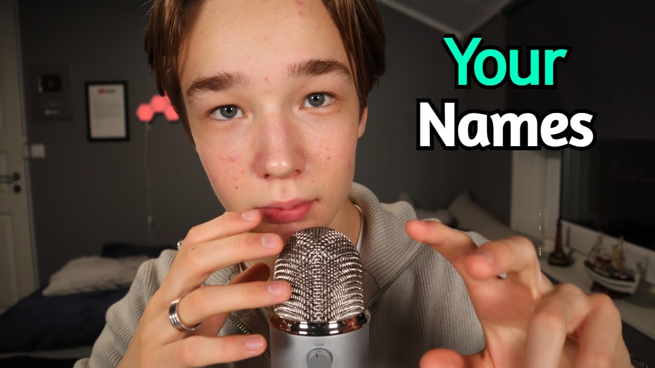 ASMR whispering your names (200+) | mouth sounds & hand movements