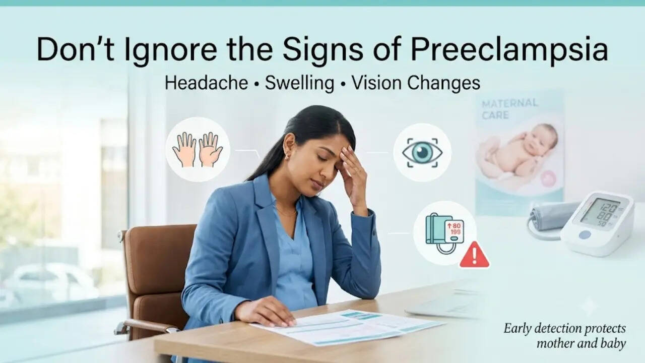 Headache, swelling, vision changes: Preeclampsia signs in women