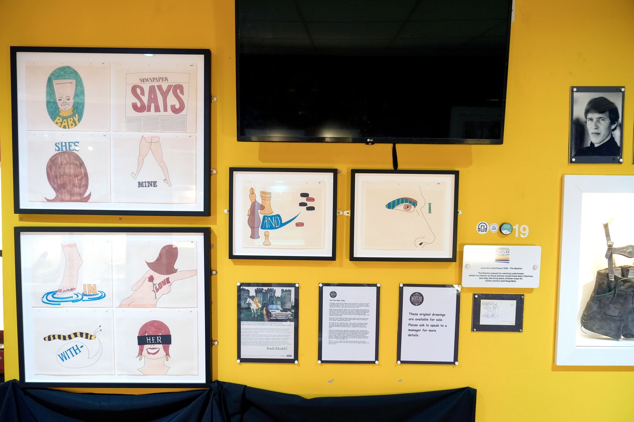 John Lennon’s drawings go on display in Liverpool museum