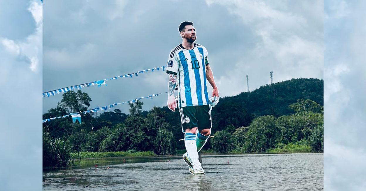 Messi towers over Kulamavu Dam as Argentina fans erect giant cutout