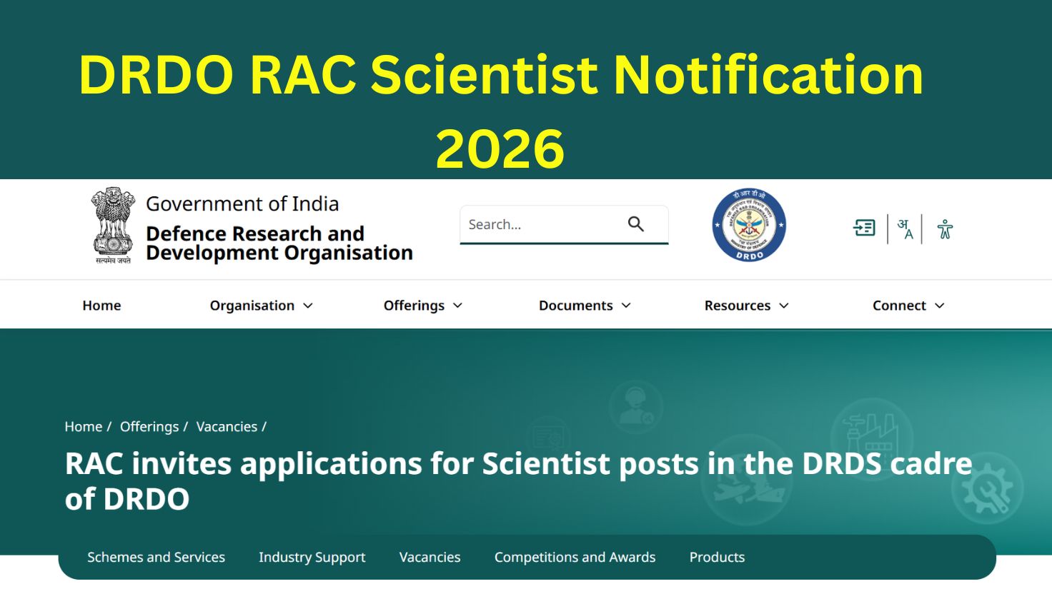 DRDO RAC scientist recruitment 2026: Download notification & apply ...