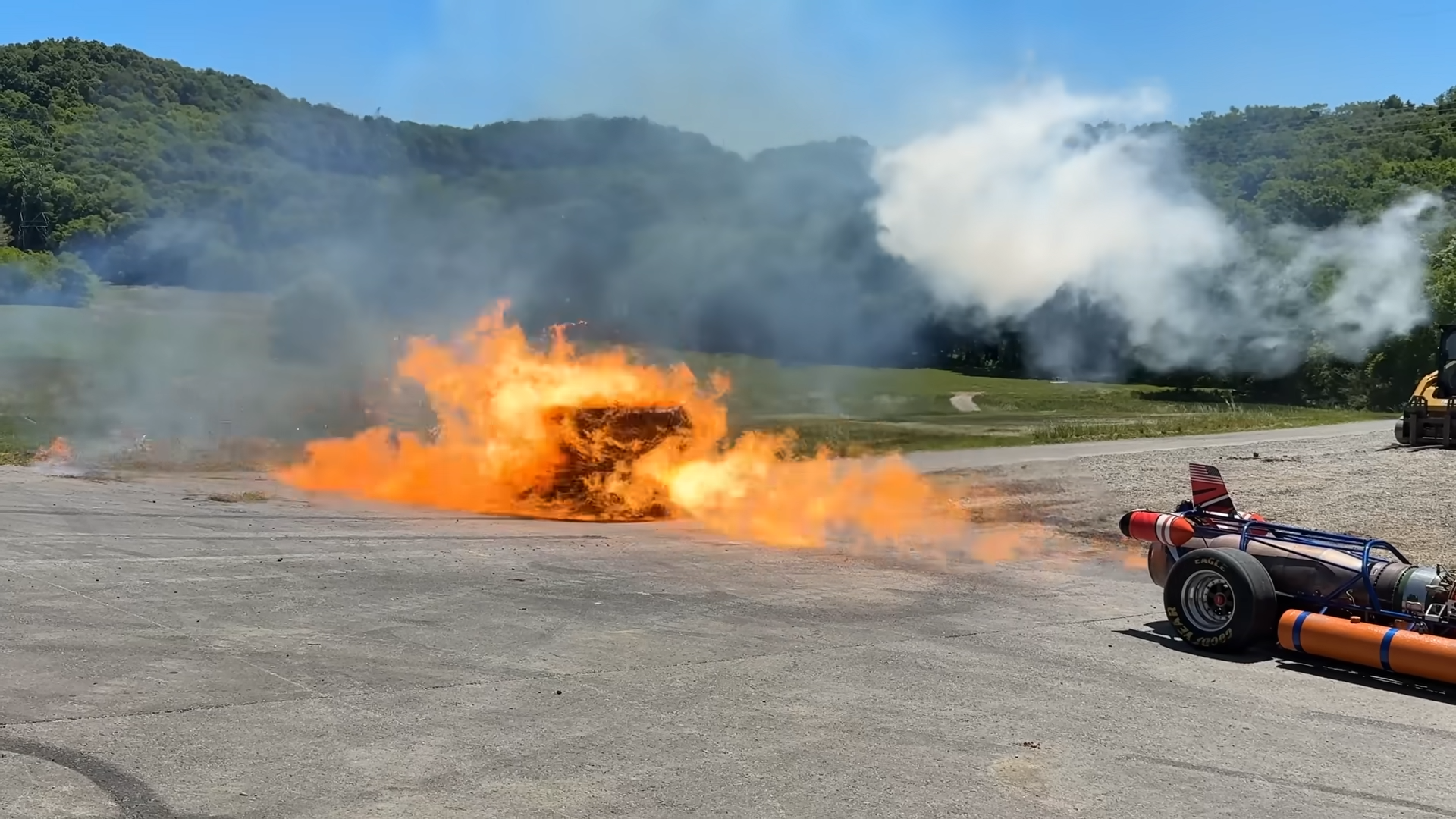 They put a jet engine on an F1 car - and it started spitting fire