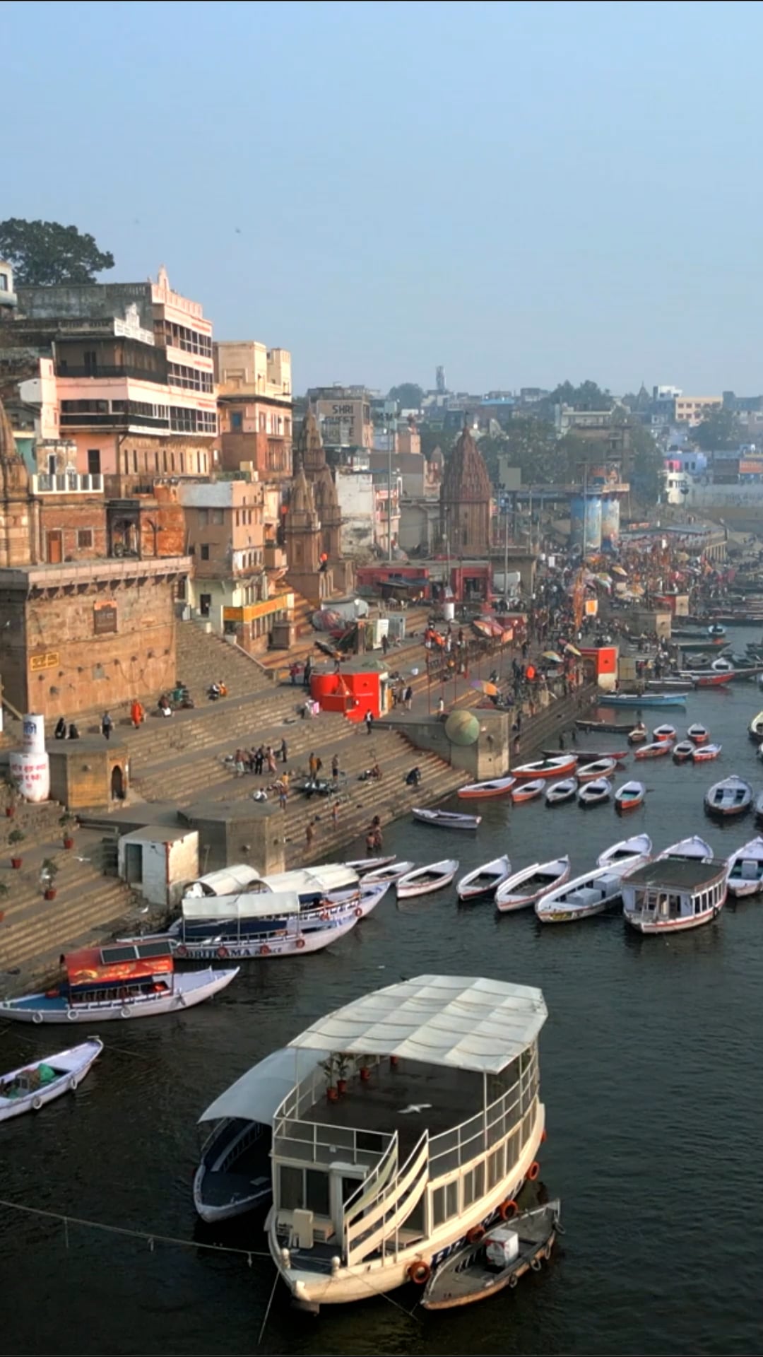 Varanasi, India: A serene drone voyage over the Ganges