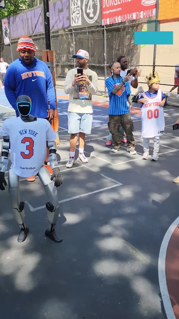 Robot dances alongside NBA legend in New York