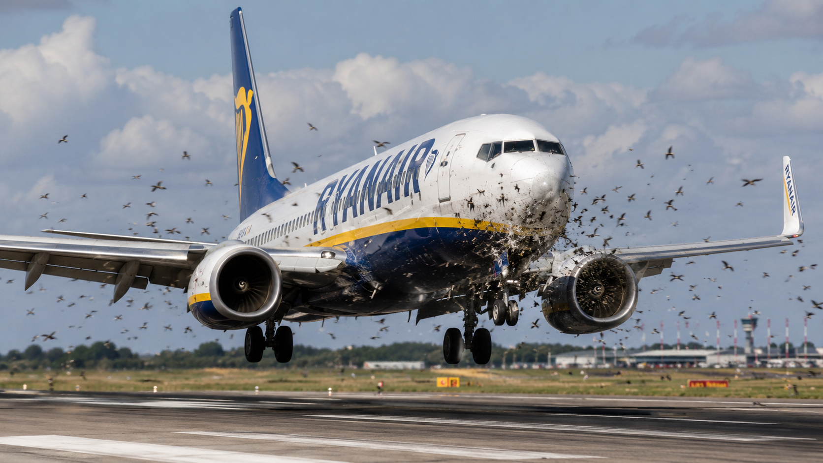 Bird Strike on Final Left This 737 Barely on the Runway