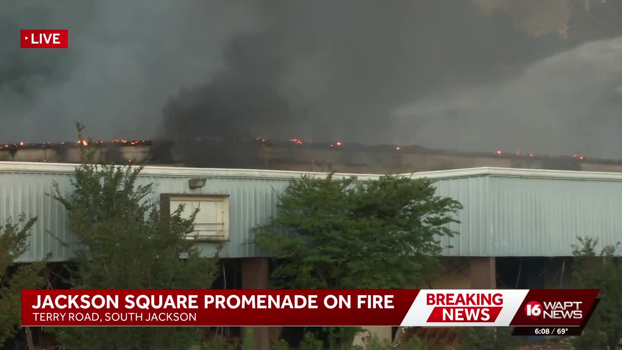 Fire breaks out at old Jackson Square Promenade