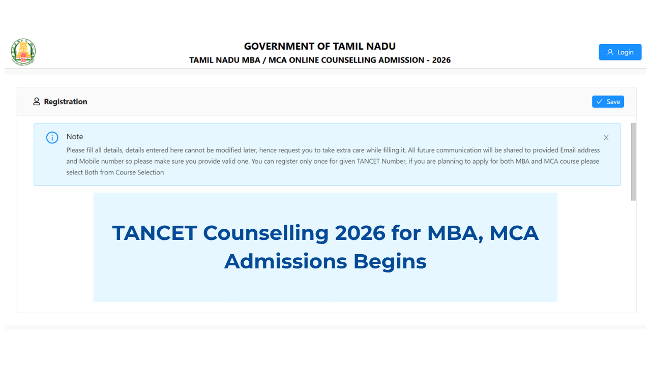 TANCET counselling 2026 for MBA, MCA admissions begins; check how to ...
