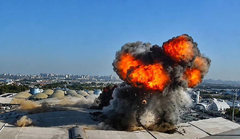 Drone strike at Kuwait Airport captured on video; Terminal 1 roof ...
