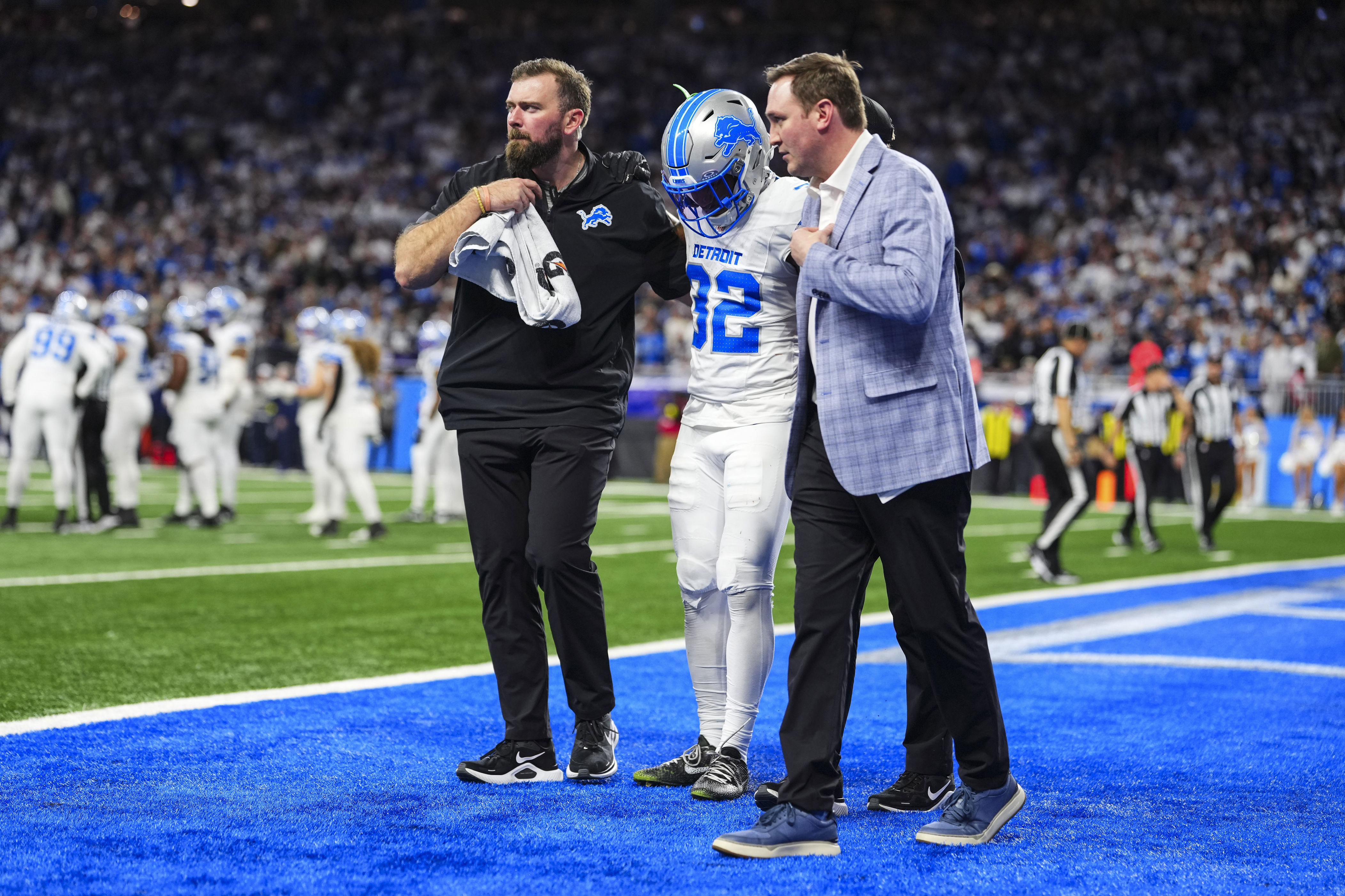 First looks at rehab for Lions safety Brian Branch’s Achilles injury