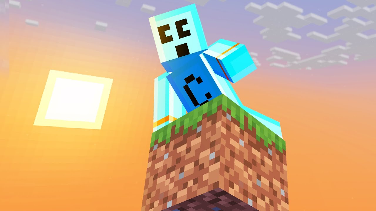 Attempting to survive while standing on one single Minecraft block