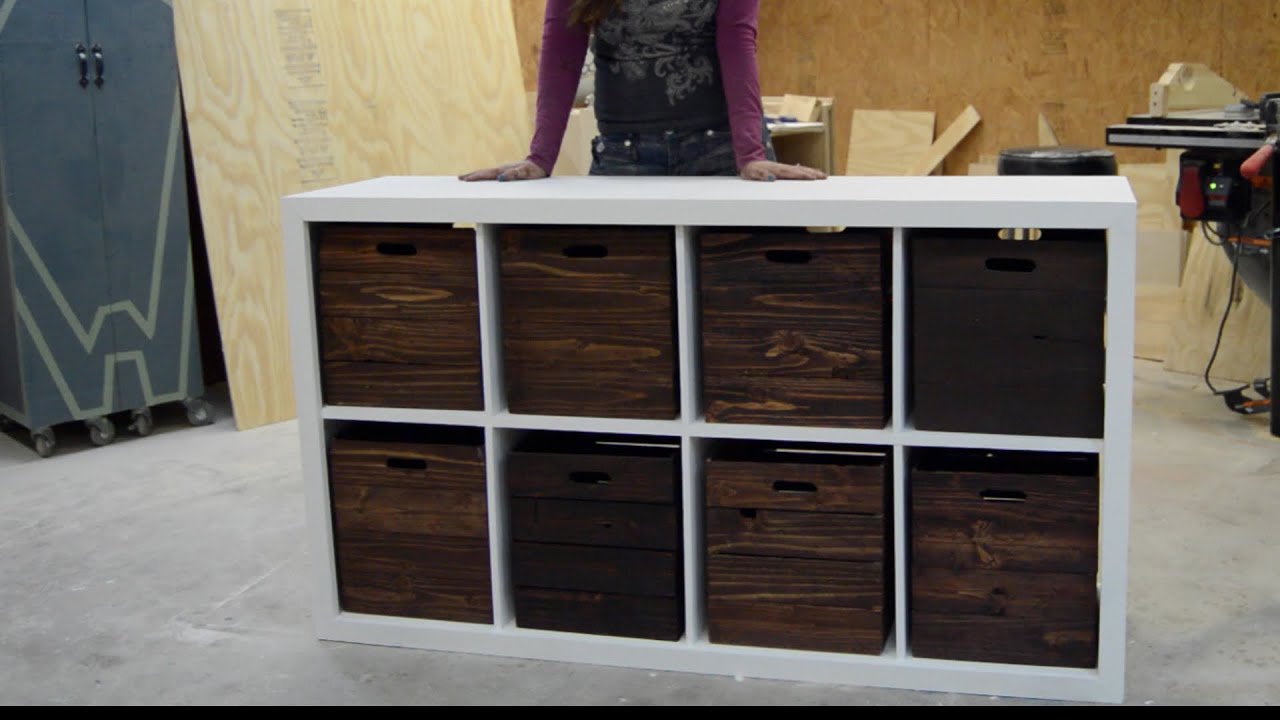 Build a DIY toy storage unit using simple wooden crates