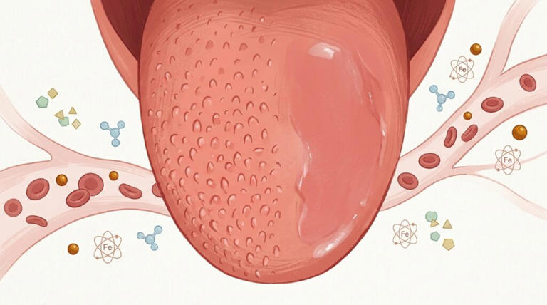 Deficiências nutricionais também são claramente visíveis na língua ...