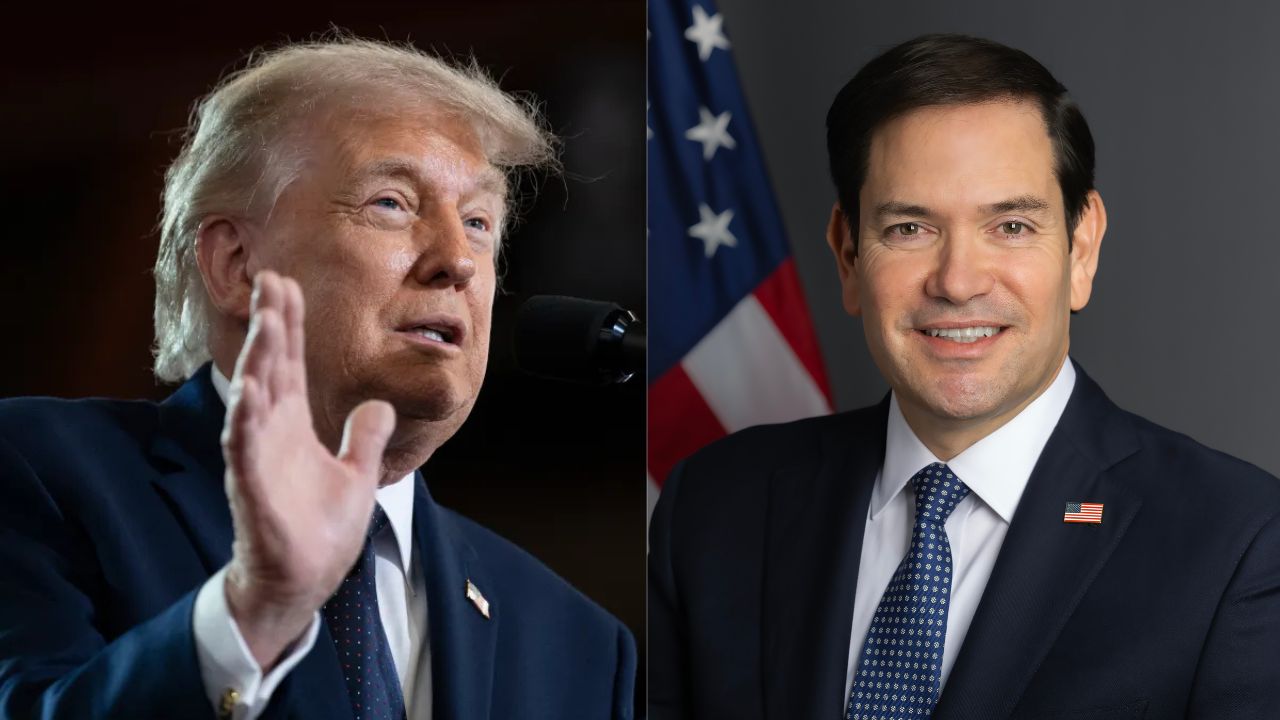 Rubio faces awkward moment as video of Trump appears to draw attention