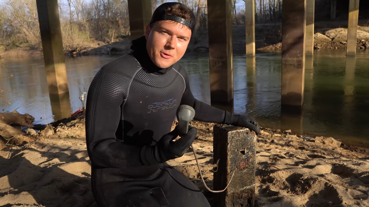 He found a hard drive first - “Sketchy stuff” - then the river gave up ...
