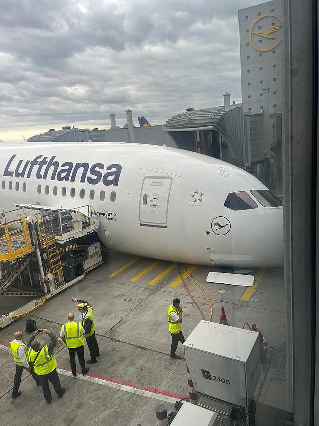 Boeing 787 collapses at German airport when landing gear accidentally ...
