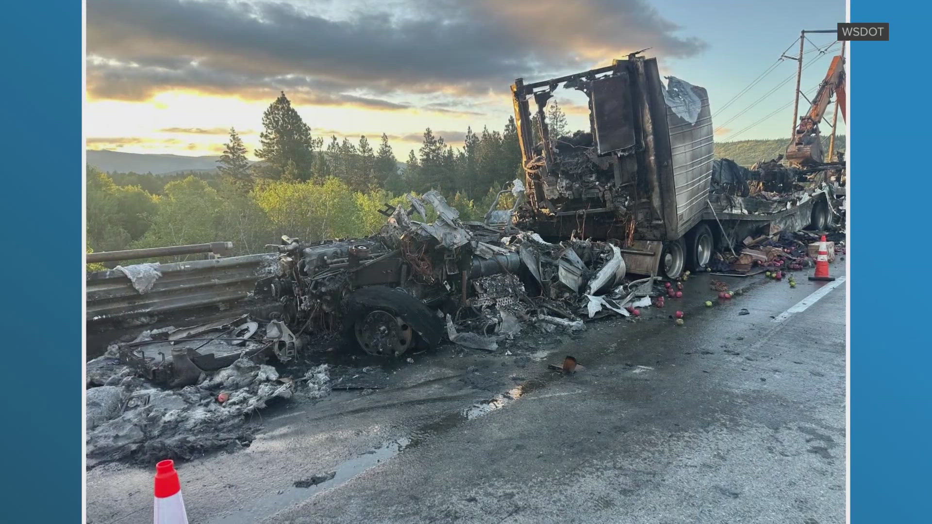 Truck fire closes I-90 W