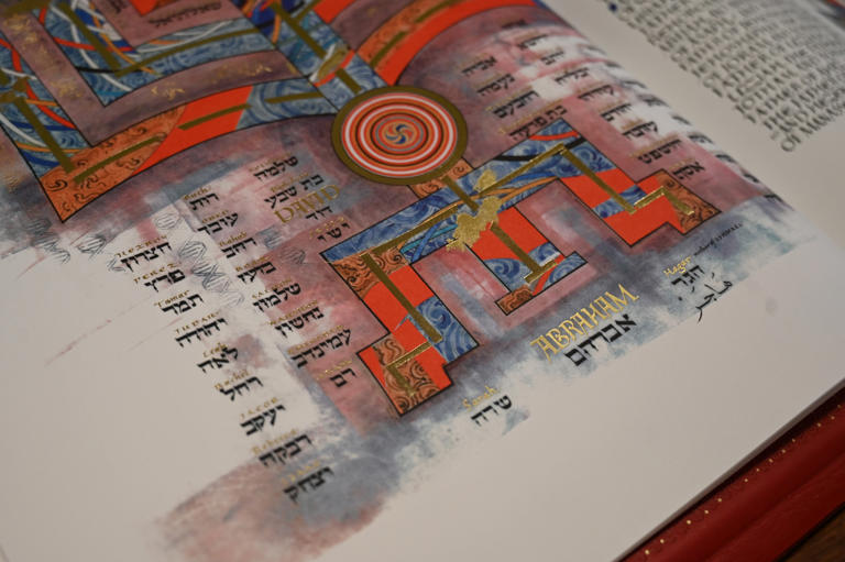 Rare, hand-illuminated Bible unveiled at Muskegon hospital