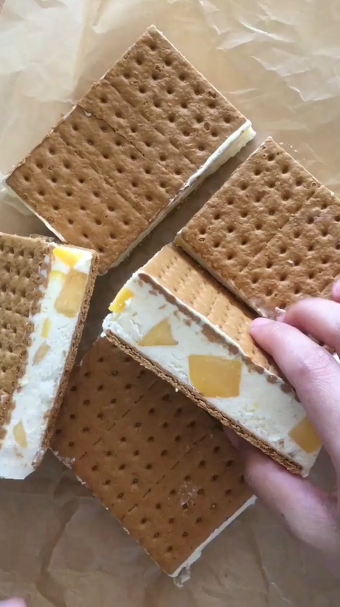 Irresistible mango graham ice cream sandwich