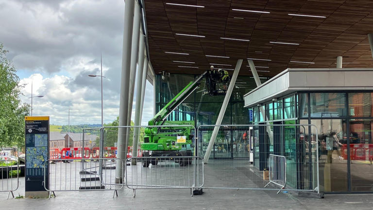Bus station shut as light fitting falls from roof