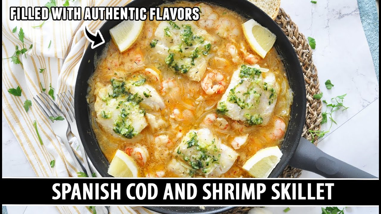 Spanish cod and shrimp skillet recipe: Easy one-pan seafood dinner
