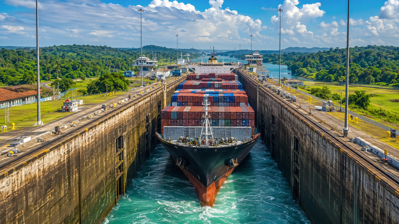How the Panama Canal shares water between ships, the staircase lock ...