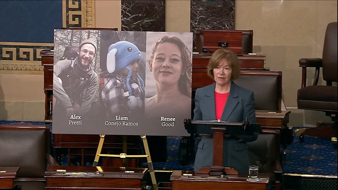 'We watched our government terrorize people': Tina Smith reminds GOP ...
