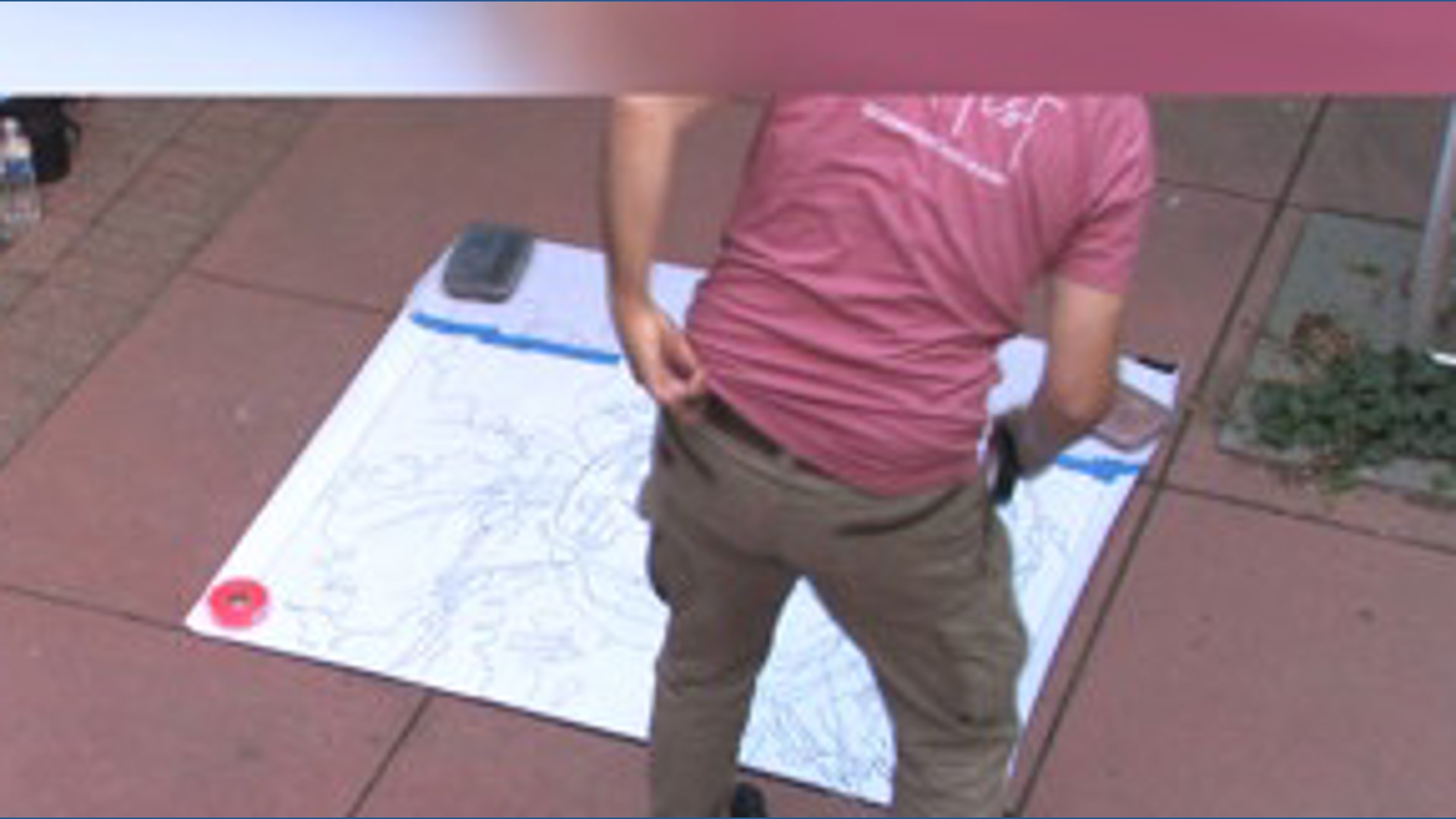 Creating chalk art in the 9NEWS backyard