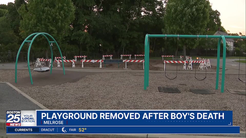 Playground removed in Melrose after tree falls, kills boy
