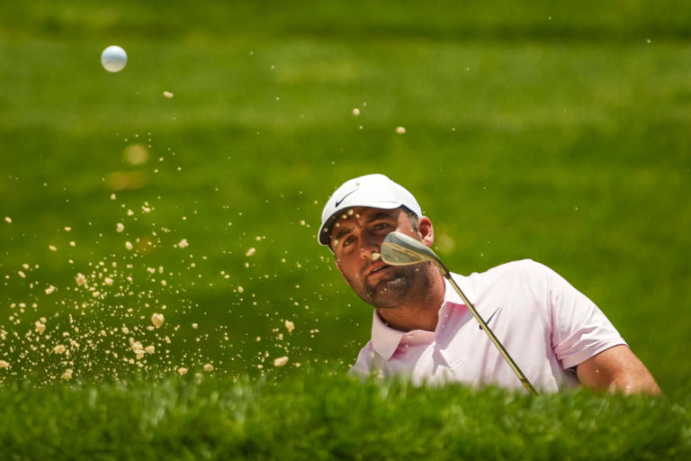 Scottie Scheffler gets heated after hitting water ball at Memorial