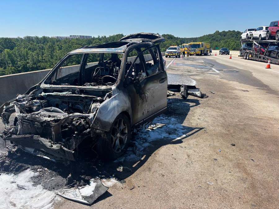 Vehicle catches fire on I-295 at Varina-Enon Bridge, drivers asked to ...