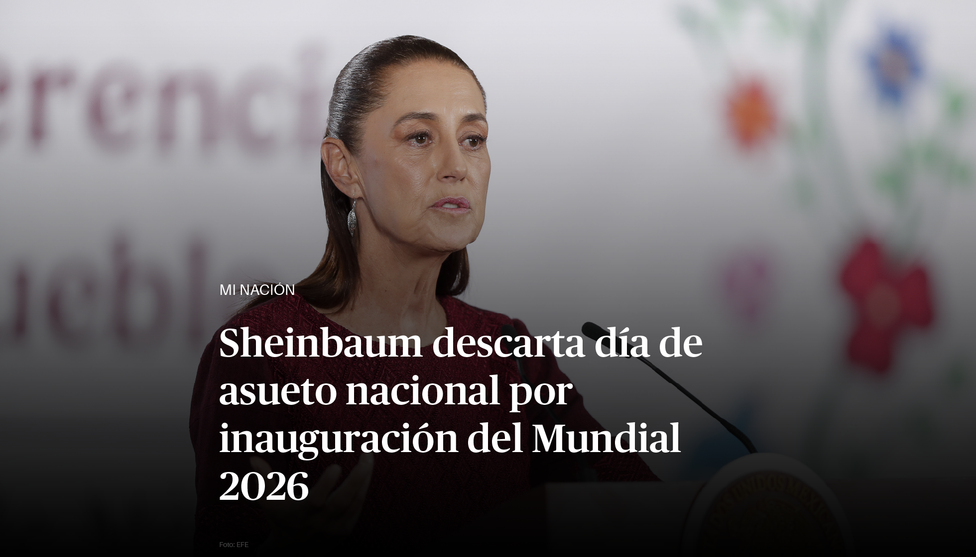 Sheinbaum descarta día de asueto nacional por inauguración del Mundial 2026
