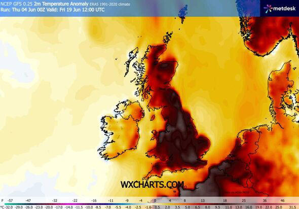 UK weather maps show 3 day heatwave in June with 32C scorcher - 13 ...