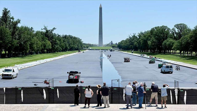 Water begins flowing into Lincoln Memorial Reflecting Pool after ...