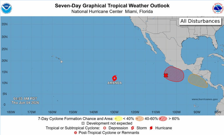 Tropical Storm Amanda spaghetti models as 3 storms could form at same time
