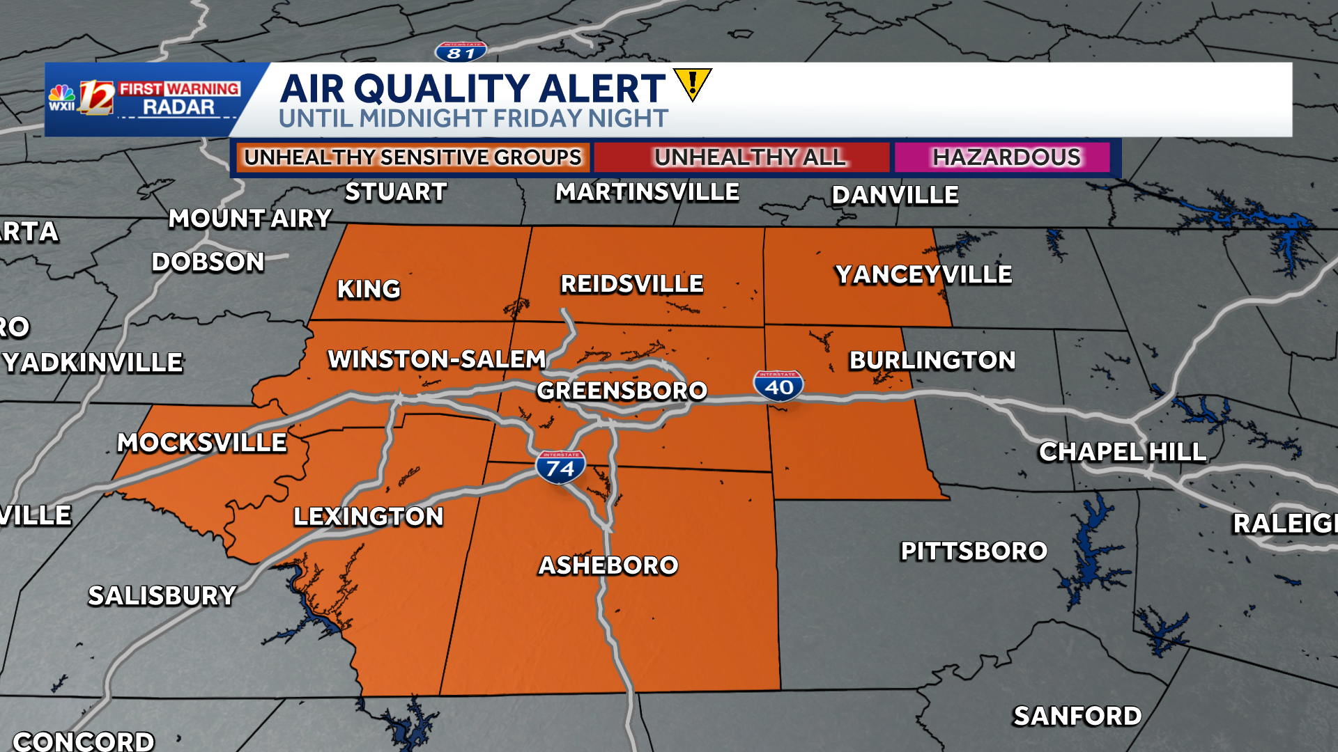 Ozone levels prompt Code Orange alert in the Piedmont Triad in North ...