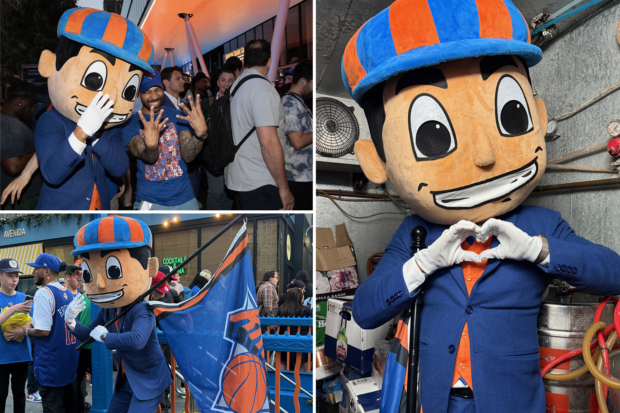 Knicks superfan leads party in NYC streets with knickerbocker costume ...