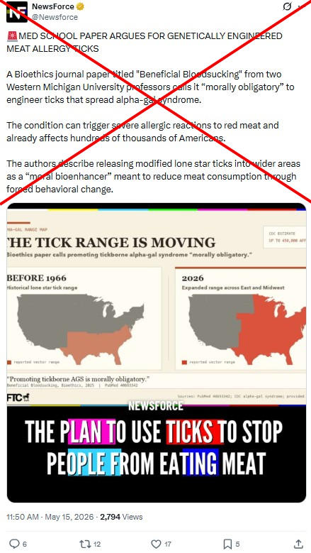 As lone star tick spreads in North America, posts baselessly blame ...