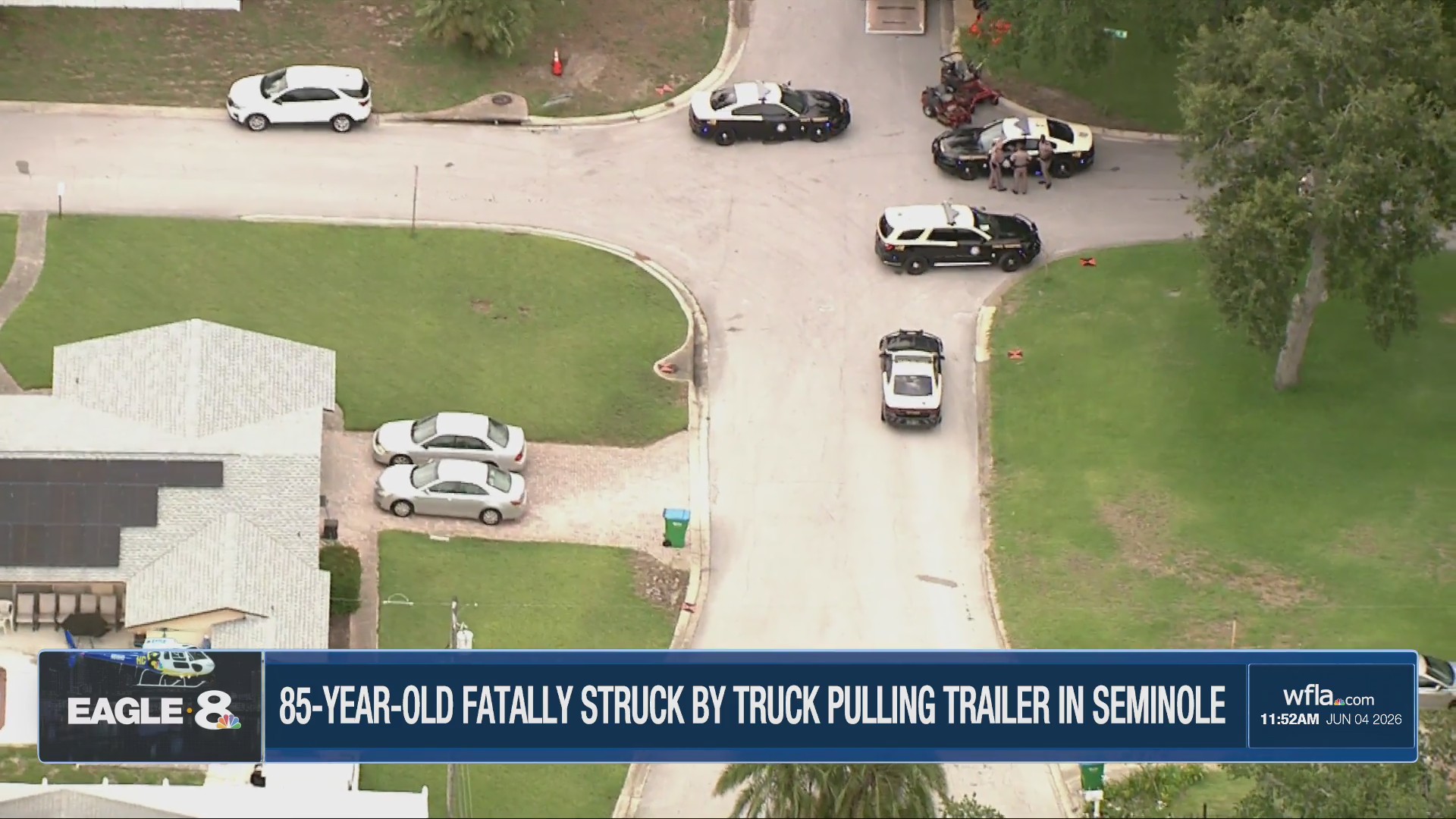 85-year-old woman fatally struck by truck pulling trailer in Seminole
