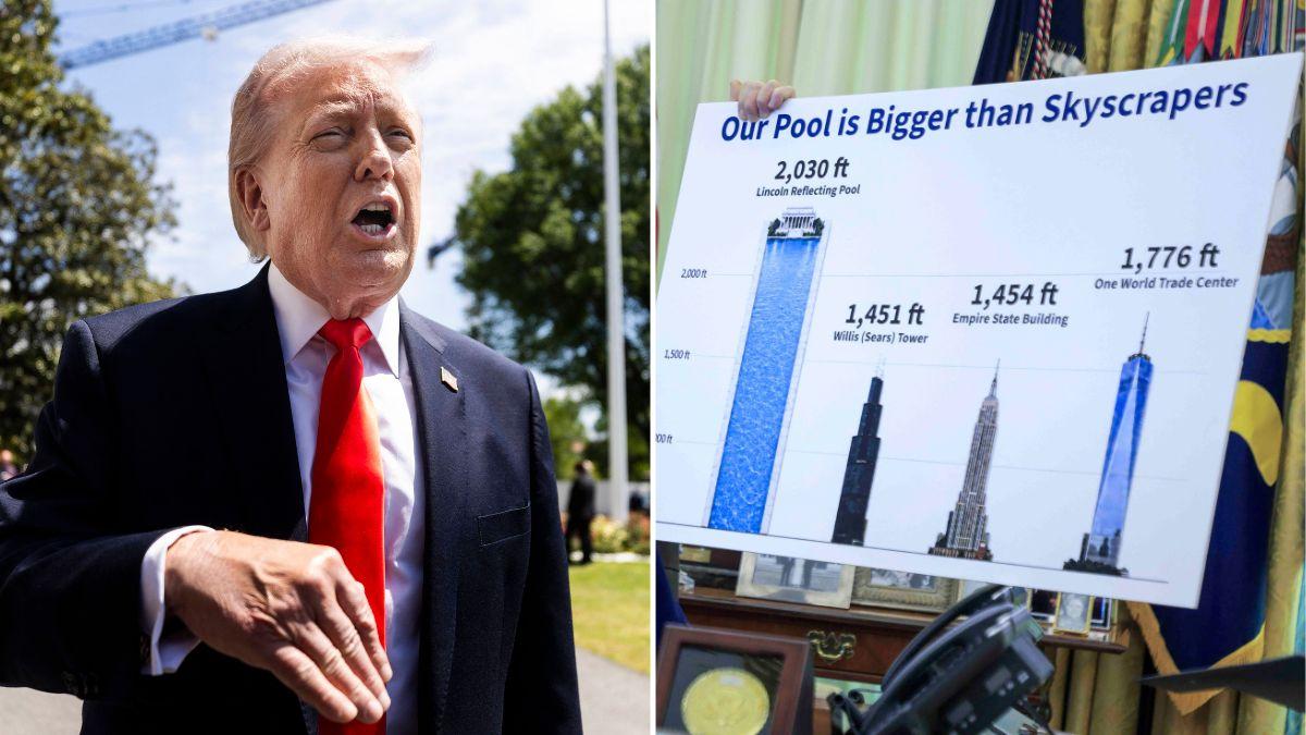Donald Trump mocked for awkwardly holding up poster comparing ...