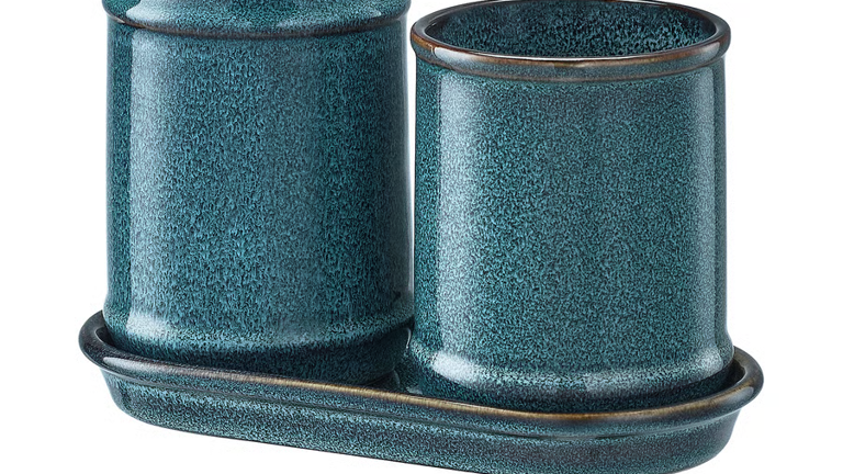 This new $15 glazed stoneware bathroom set from IKEA looks like it's ...