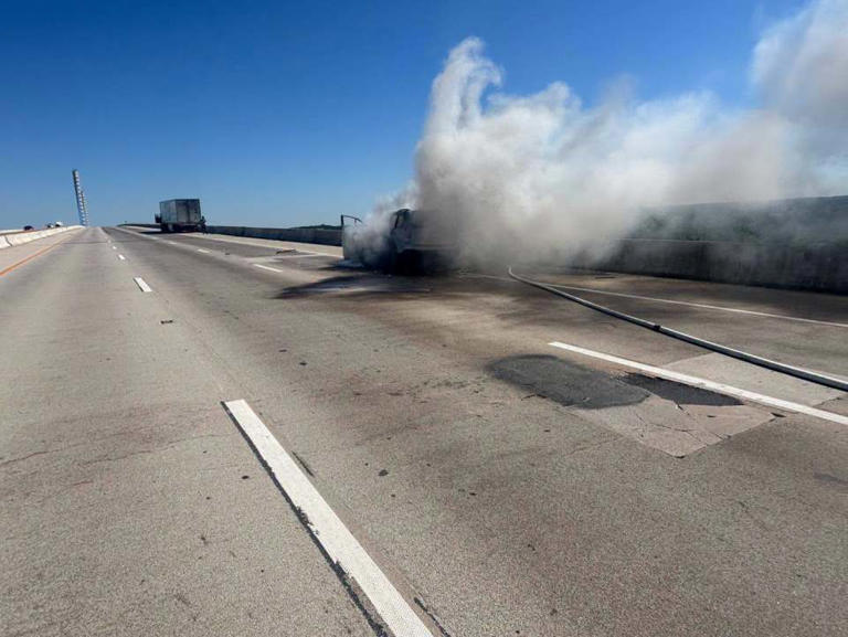 Vehicle catches fire on I-295 at Varina-Enon Bridge, drivers asked to ...