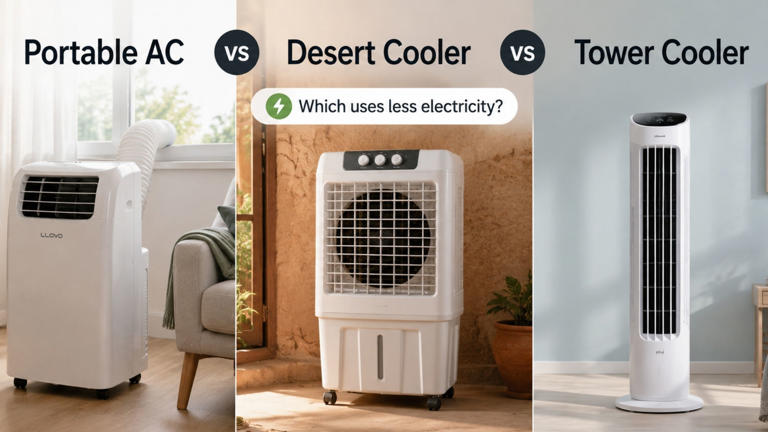 Portable AC vs desert vs tower air coolers: Which one takes less ...