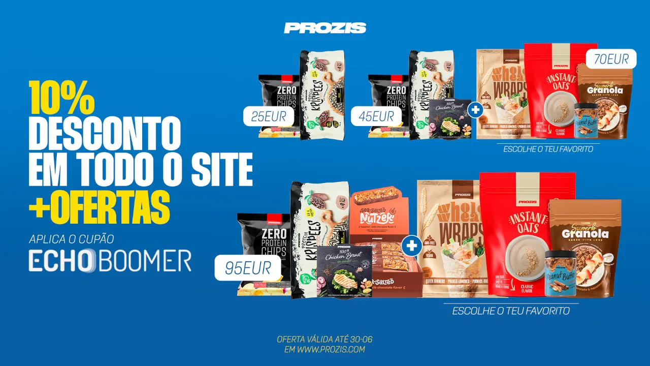 Nova campanha da Prozis dá até 40% desconto em vestuário