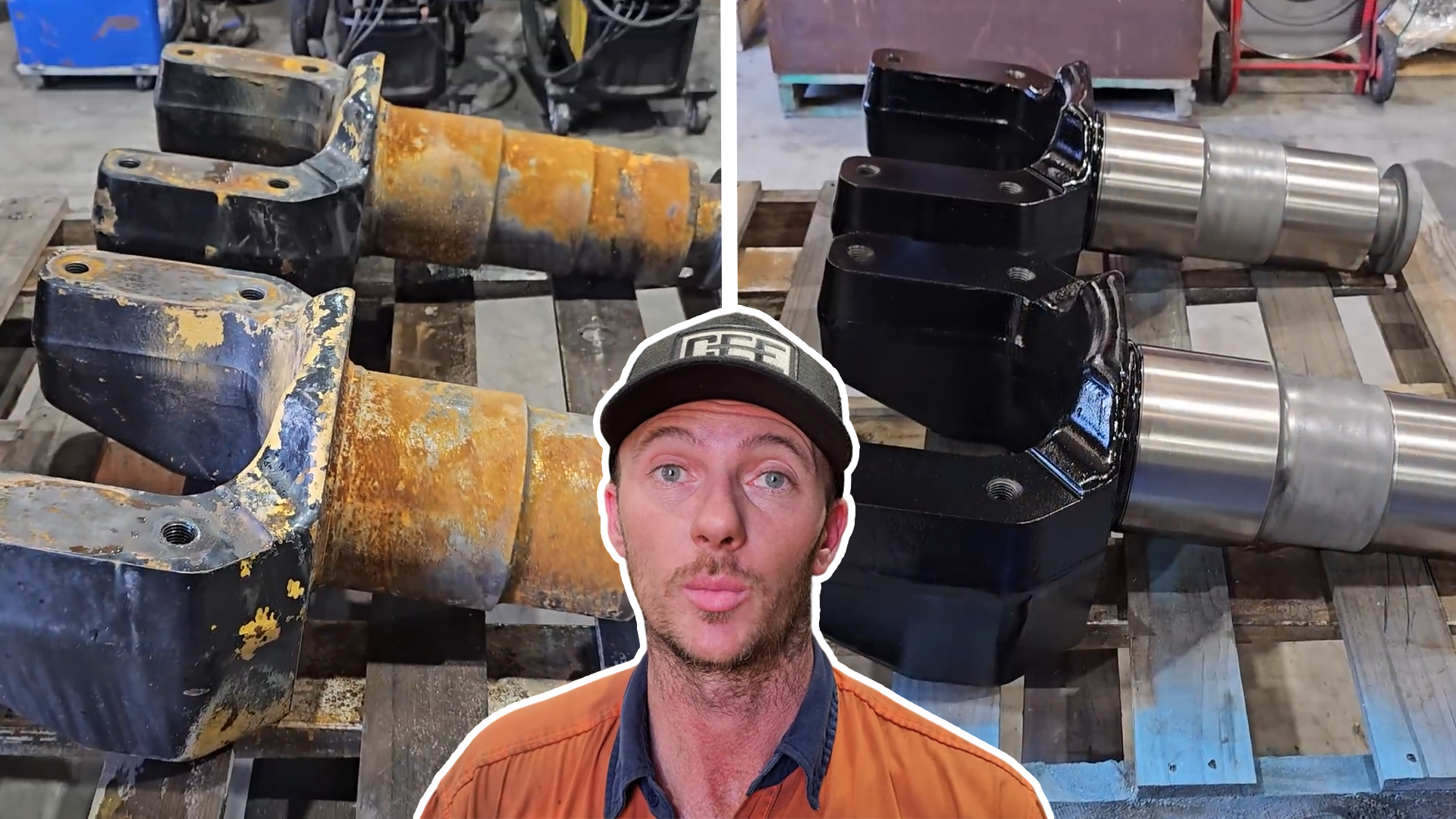 Massive bulldozer yoke repair
