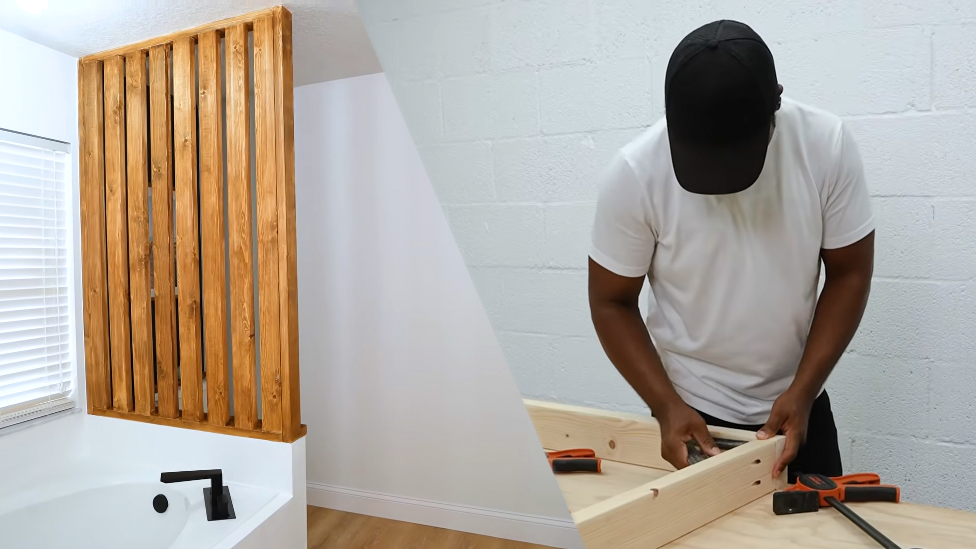 DIY partition wall (before & after)