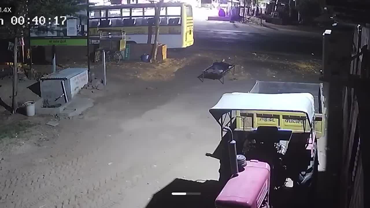 Speeding dumpster truck smashes into back of stationary bus